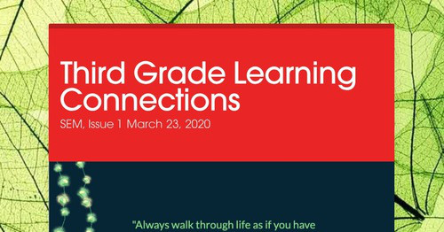 Third Grade Learning Connections | Smore Newsletters for Education