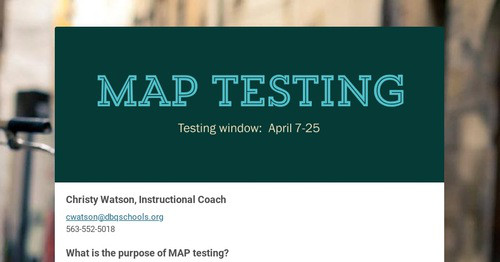MAP testing | Smore Newsletters