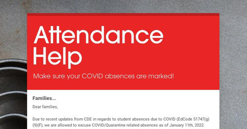 Attendance Help