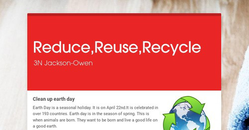Reduce,Reuse,Recycle | Smore Newsletters