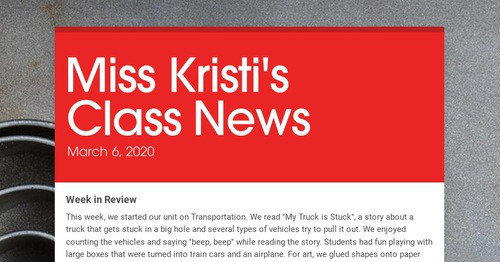 Miss Kristi's Class News | Smore Newsletters