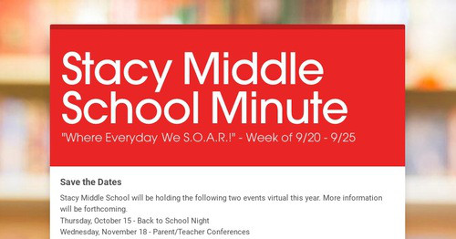 Stacy Middle School Minute | Smore Newsletters