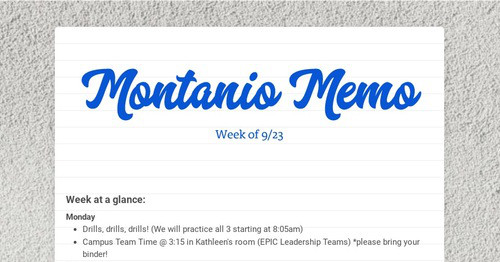 Montanio Memo