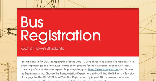 Bus Registration | Smore Newsletters