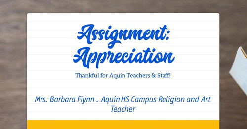 Assignment: Appreciation