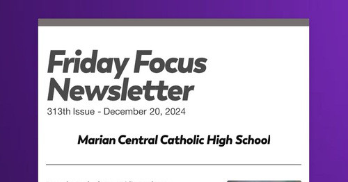 Friday Focus Newsletter