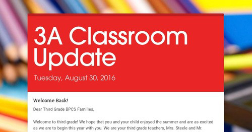 3A Classroom Update | Smore Newsletters