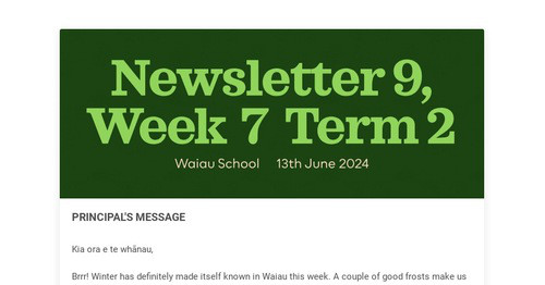 Newsletter 9, Week 7 Term 2