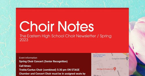 Choir Notes | Smore Newsletters