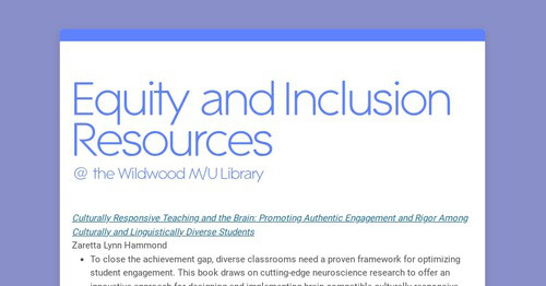 Equity and Inclusion Resources