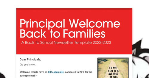 Principal Welcome Back to Families