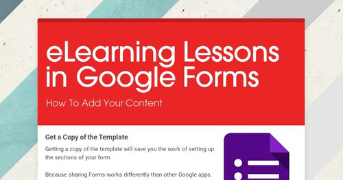eLearning Lessons in Google Forms
