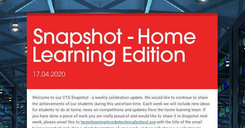 Snapshot - Home Learning Edition | Smore Newsletters for Education