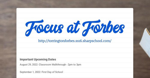 Focus at Forbes | Smore Newsletters