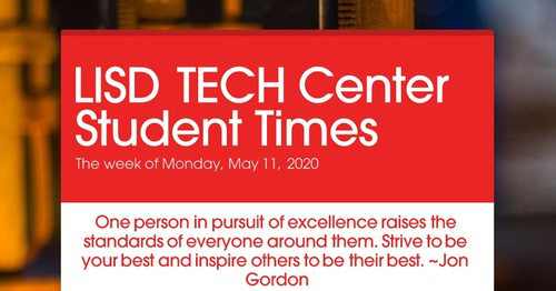 LISD TECH Center Student Times | Smore Newsletters