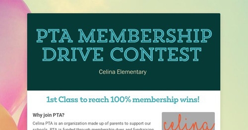 PTA Membership Drive Contest | Smore Newsletters PTA Membership Drive Contest | Smore Newsletters