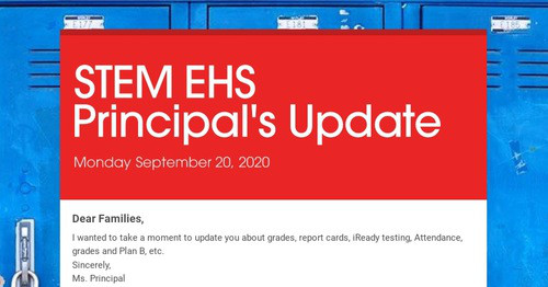 STEM EHS Principal's Update | Smore Newsletters for Education