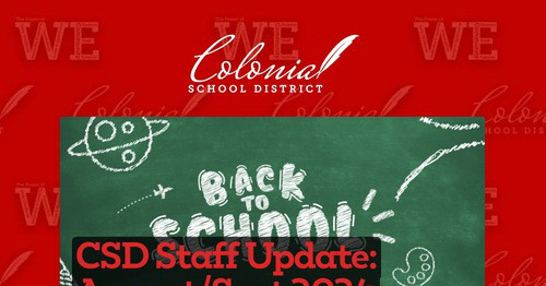 CSD Staff Update: August/Sept 2024 | Smore Newsletters
