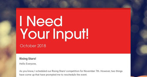 I Need Your Input! | Smore Newsletters