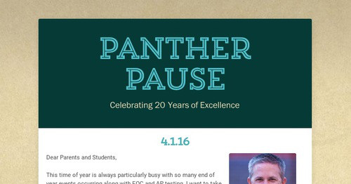Panther Pause | Smore Newsletters