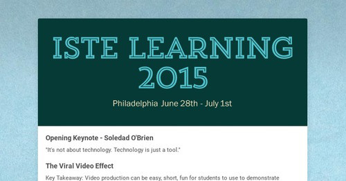 ISTE Learning 2015 | Smore Newsletters