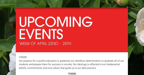 UPCOMING EVENTS | Smore Newsletters