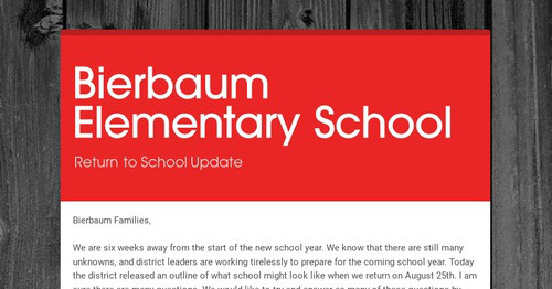 Bierbaum Elementary School | Smore Newsletters