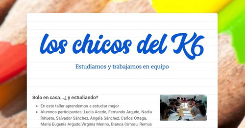 los chicos del K6 | Smore Newsletters