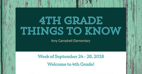 4th Grade Things to Know | Smore Newsletters for Education