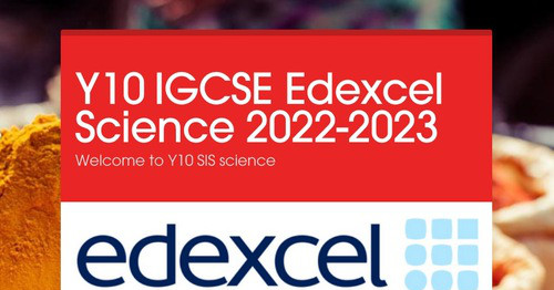 Y10 IGCSE Edexcel Science 2022-2023