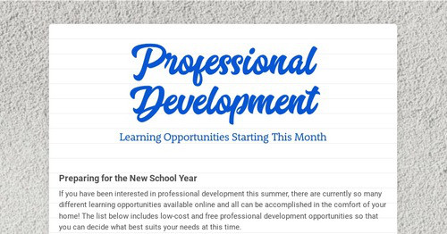 Professional Development | Smore Newsletters for Education