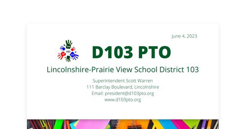 D103 PTO News