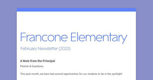 Francone Elementary | Smore Newsletters for Education