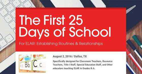 The First 25 Days of School