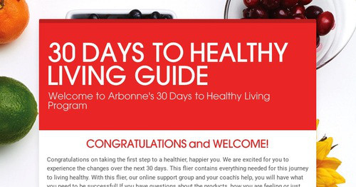 30 DAYS TO HEALTHY LIVING GUIDE | Smore Newsletters