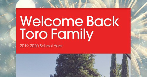 Welcome Back Toro Family | Smore Newsletters