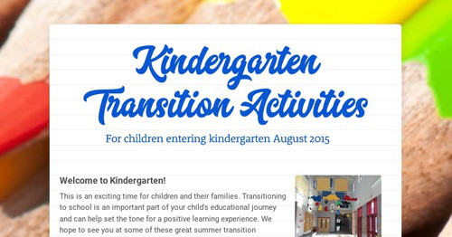Kindergarten Transition Activities
