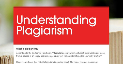 Understanding Plagiarism