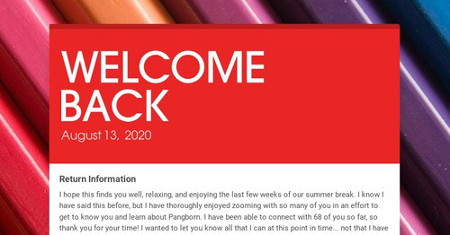 WELCOME BACK | Smore Newsletters for Business