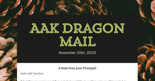 AAK Dragon Mail | Smore Newsletters for Education