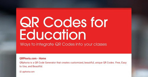 QR Codes for Education | Smore Newsletters