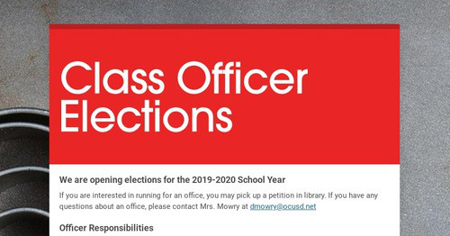 Class Officer Elections | Smore Newsletters for Education