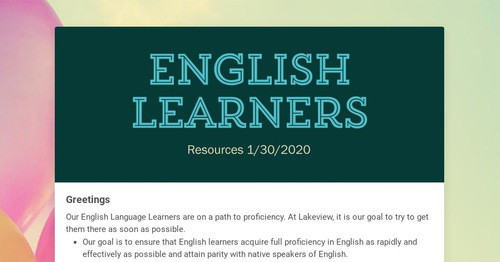 English Learners | Smore Newsletters for Education