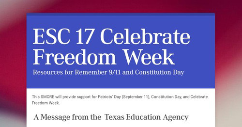 ESC 17 Celebrate Freedom Week | Smore Newsletters
