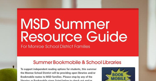 MSD Summer Resource Guide
