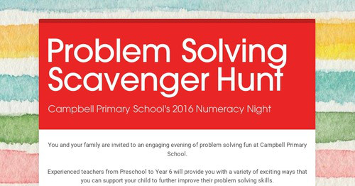 Problem Solving Scavenger Hunt | Smore Newsletters