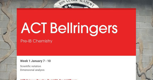 ACT Bellringers | Smore Newsletters for Education