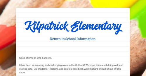 Kilpatrick Elementary | Smore Newsletters for Business