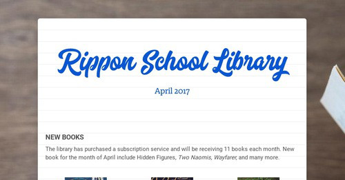 Rippon School Library | Smore Newsletters