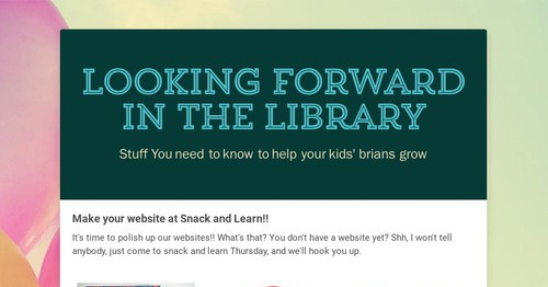 Looking forward in the Library | Smore Newsletters